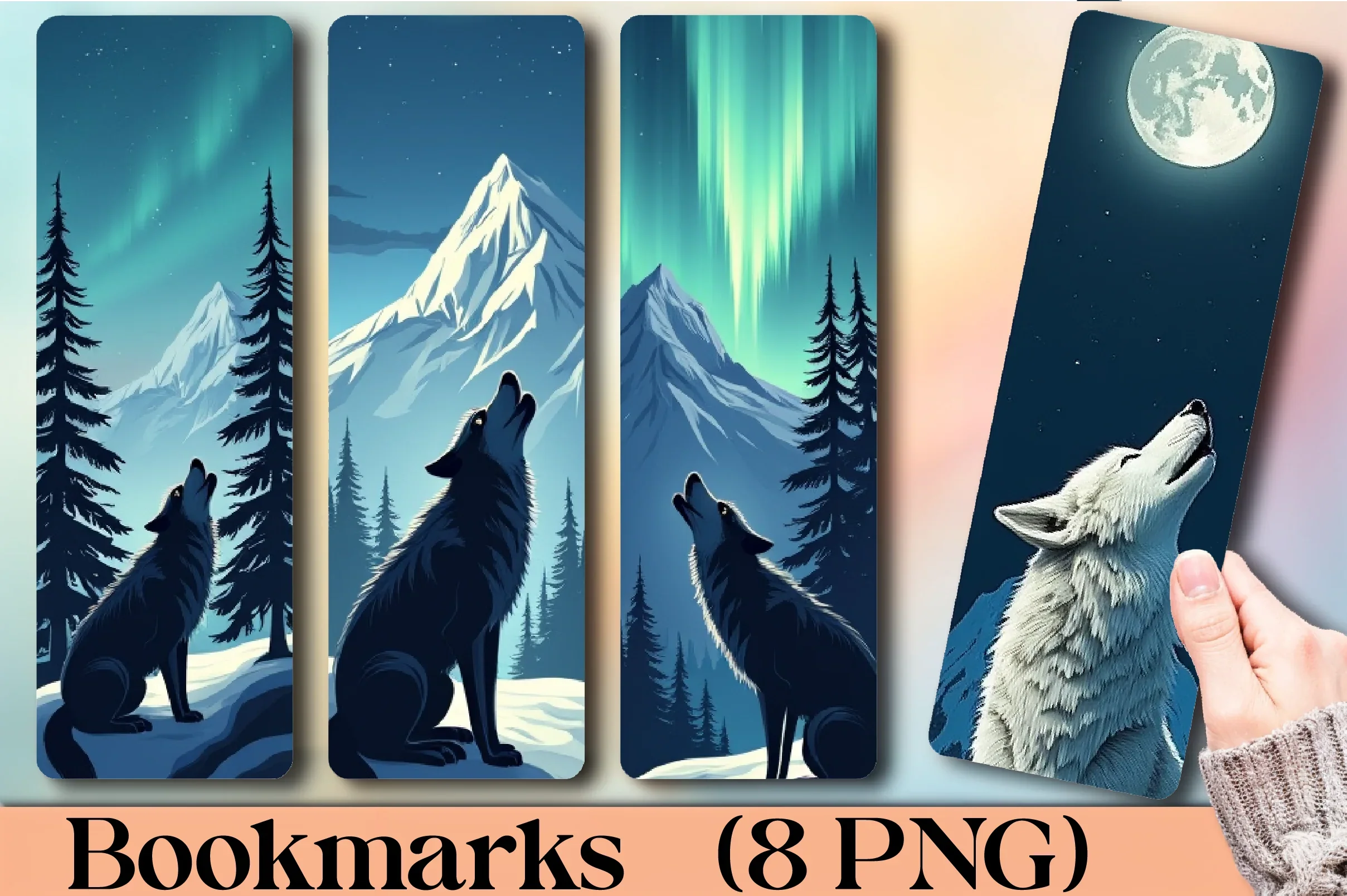Northern Wolf Howl Bookmark Journal