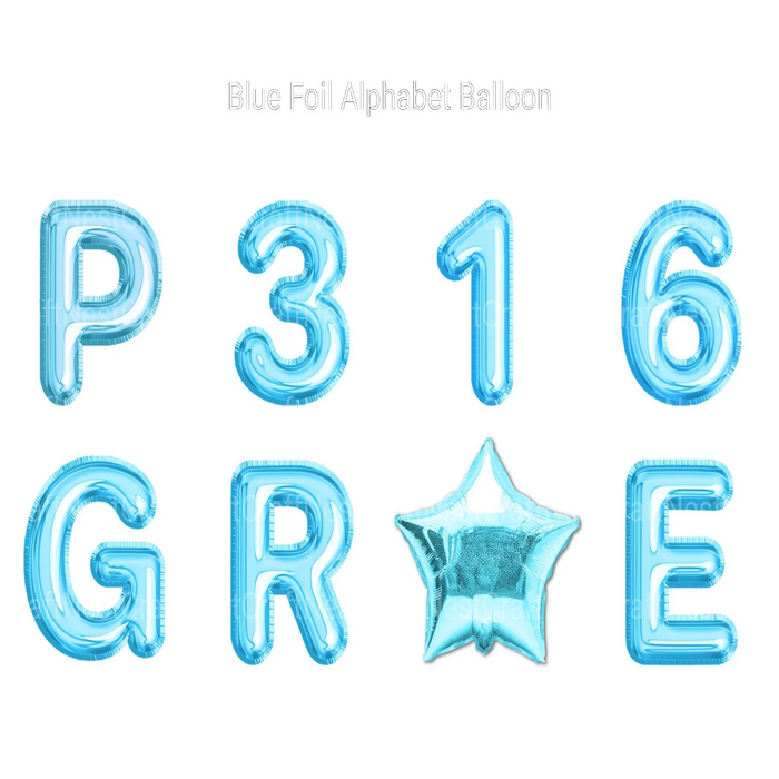 Blue Foil Alphabet Balloon Clipart