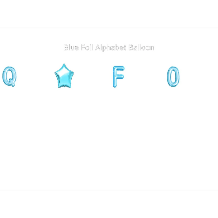Blue Foil Alphabet Balloon Clipart