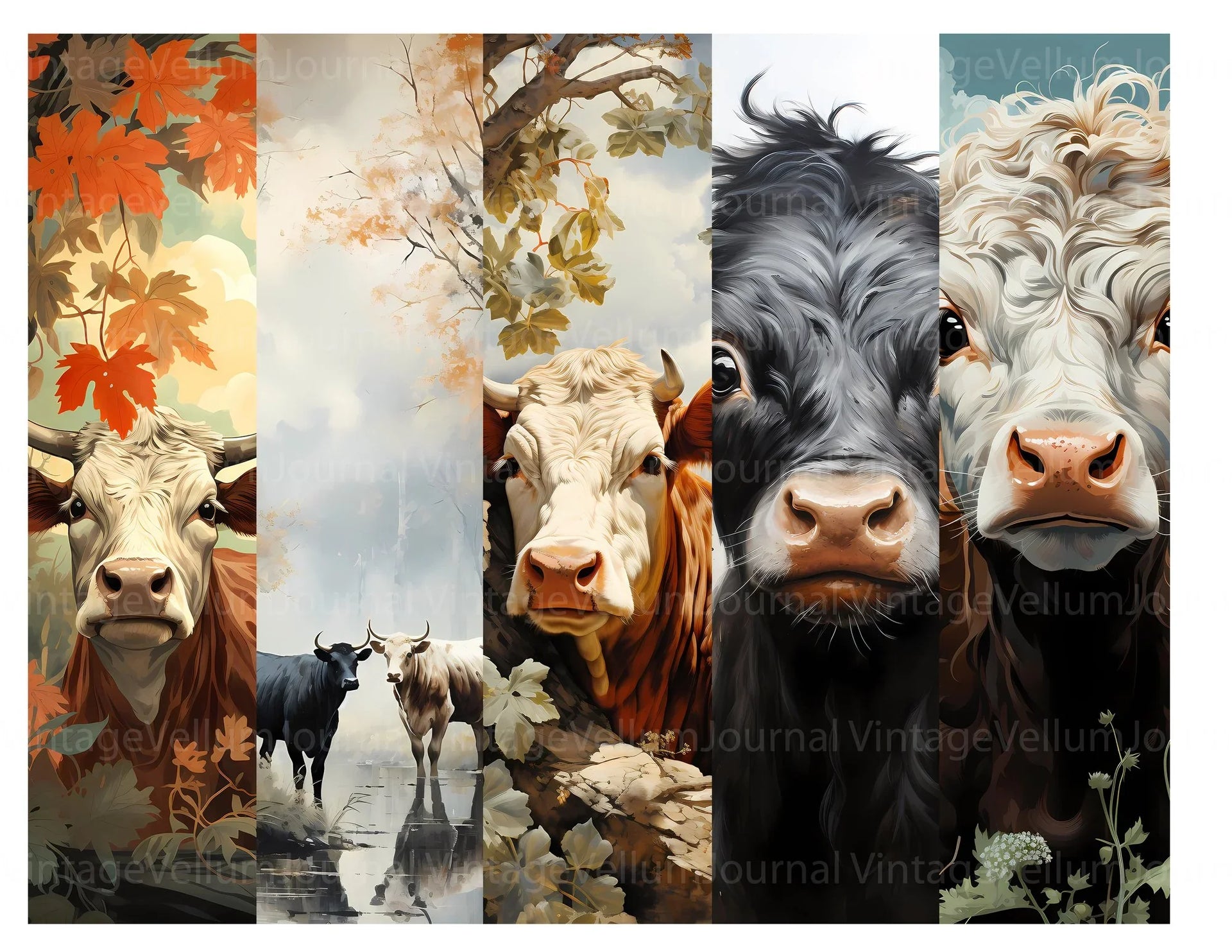 Cute Cows Junk Journal Pages