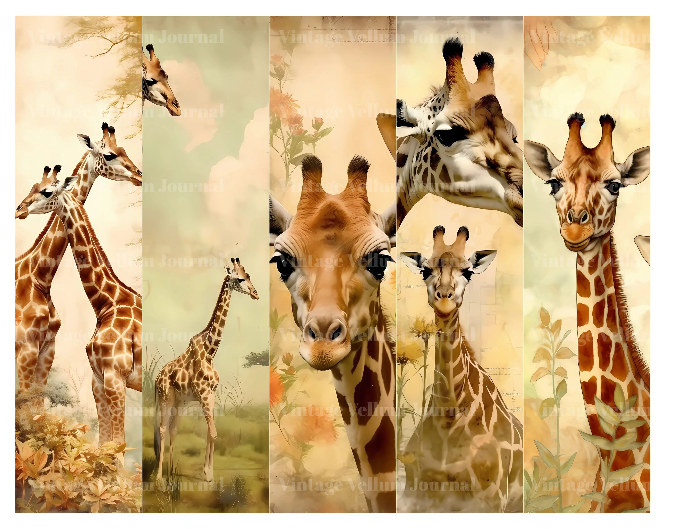 Baby Giraffe Junk Journal Pages