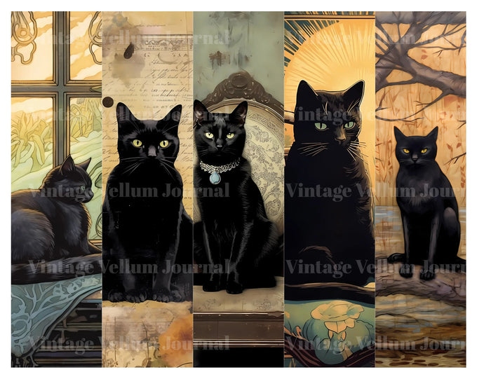 Black Cats Junk Journal Pages
