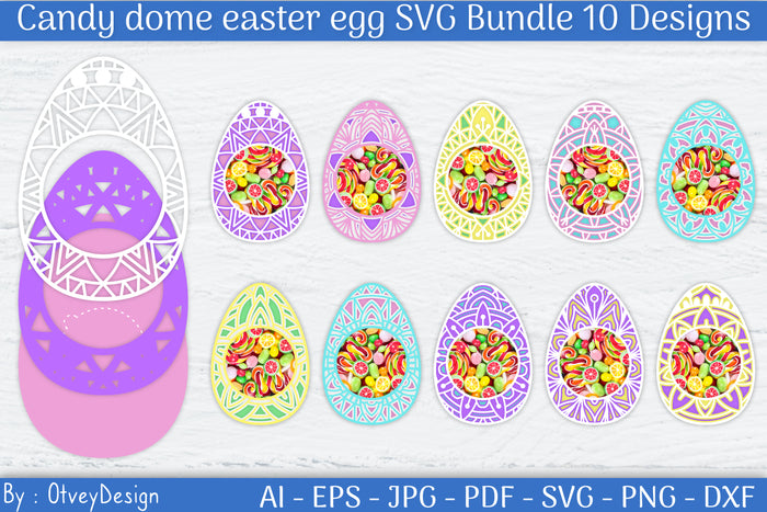 Candy Dome Easter Egg SVG Bundle