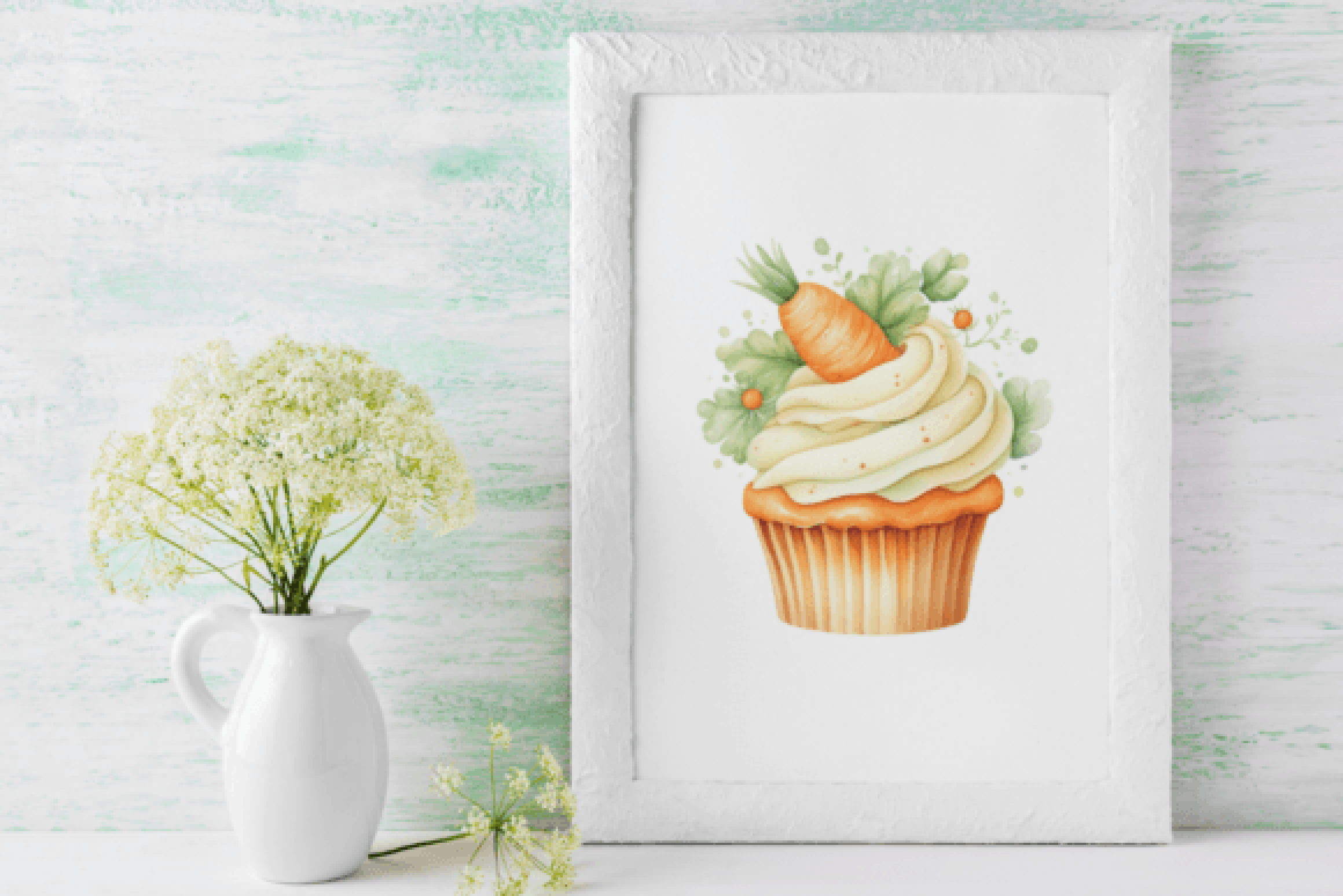 Carrot Cake Cupcakes Clipart Bundle