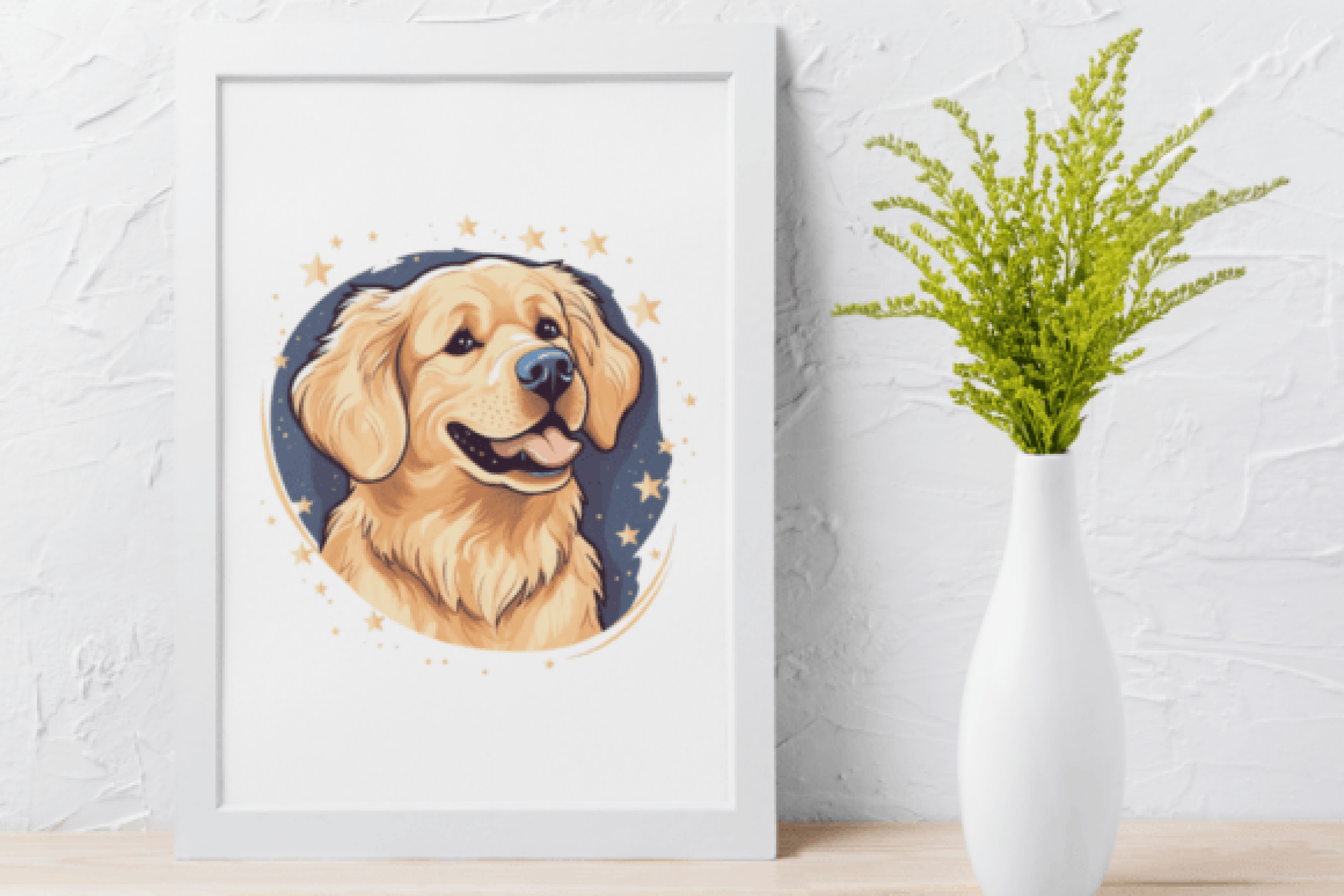 Charming Golden Retriever Moon Theme Clipart Bundle
