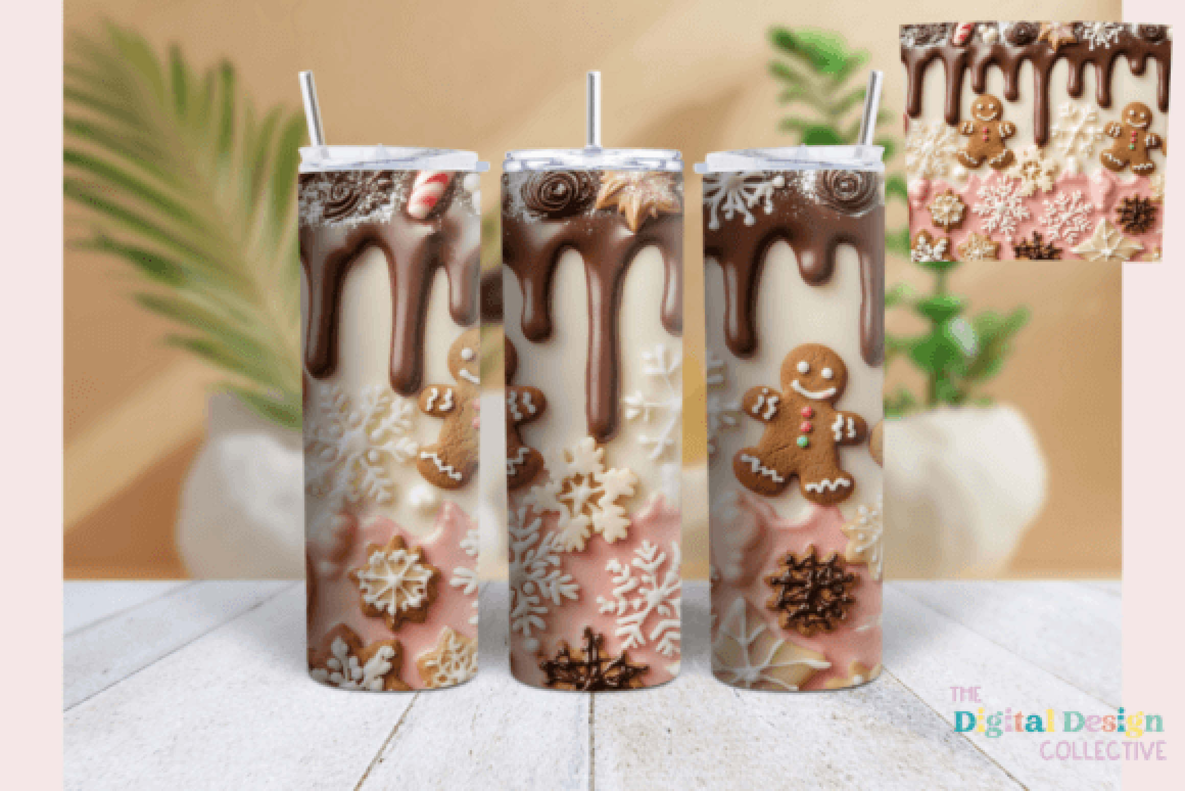 Christmas Candy Cane Tumbler Wrap Bundle