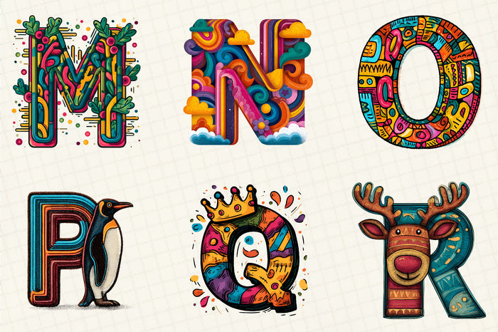 Christmas Alphabet Letter Clipart Bundle