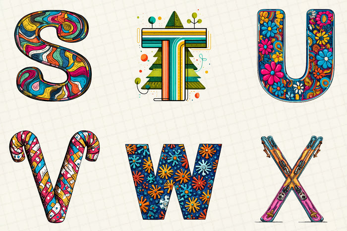 Christmas Alphabet Letter Clipart Bundle