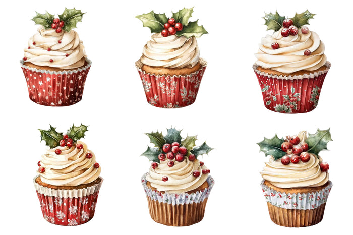 Christmas Cake Clipart Bundle