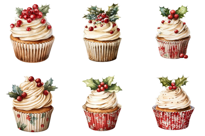 Christmas Cake Clipart Bundle