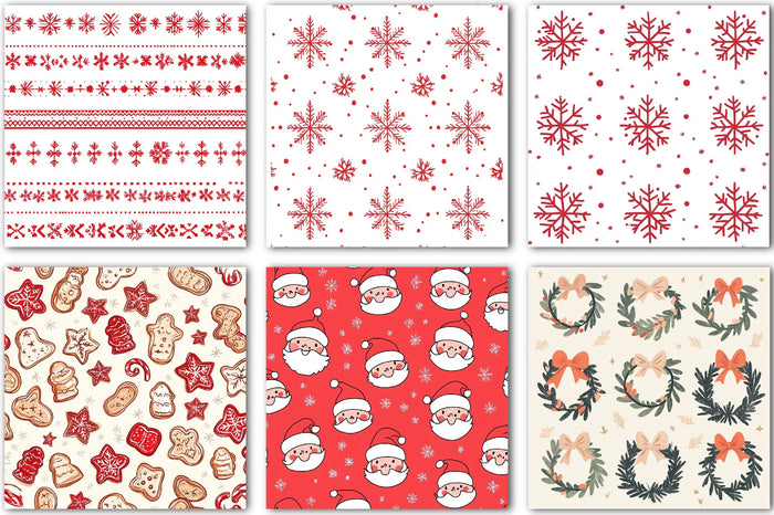Christmas Doodle Digital Paper Design