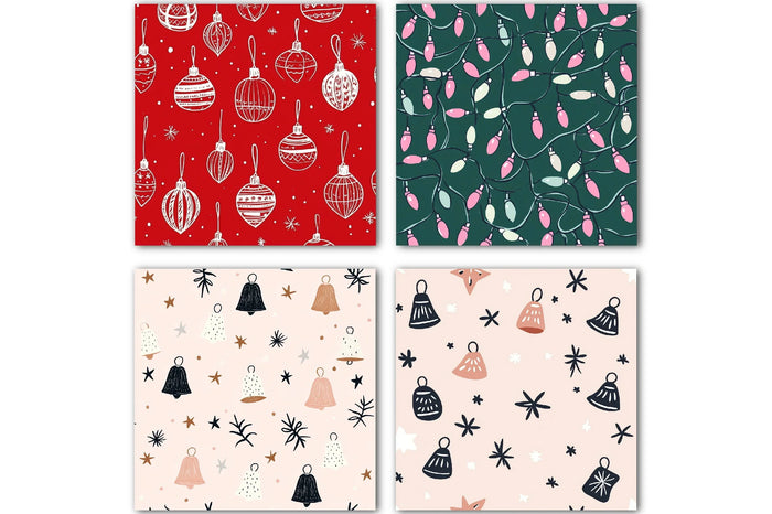 Christmas Doodle Digital Paper Design