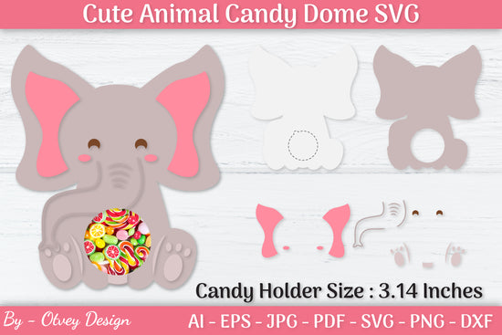 Cute Animals Candy Dome Holder SVG Bundle