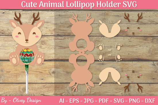 Cute Animals Lollipop Holder SVG Bundle