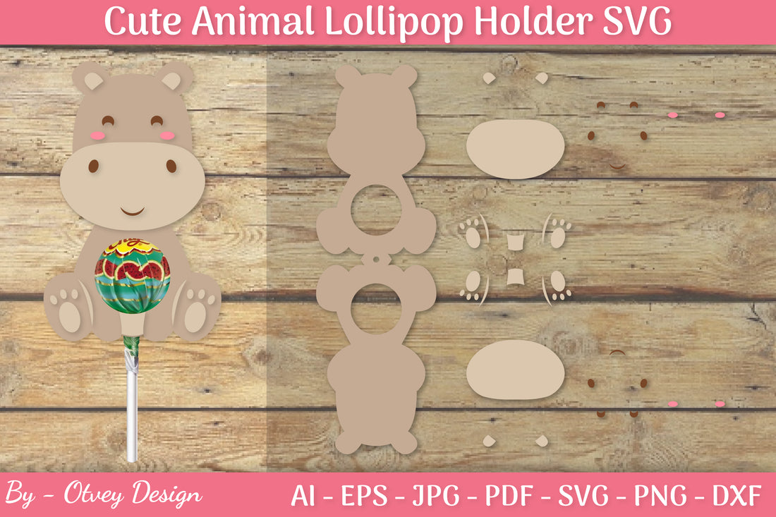 Cute Animals Lollipop Holder SVG Bundle