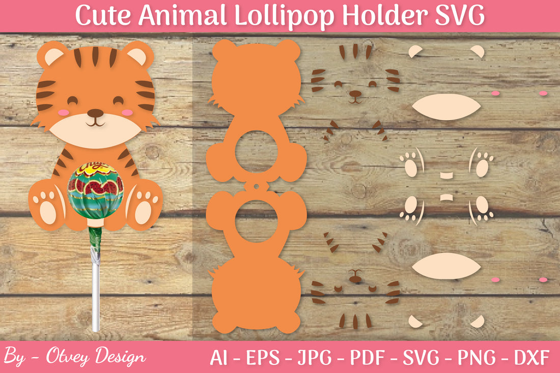 Cute Animals Lollipop Holder SVG Bundle