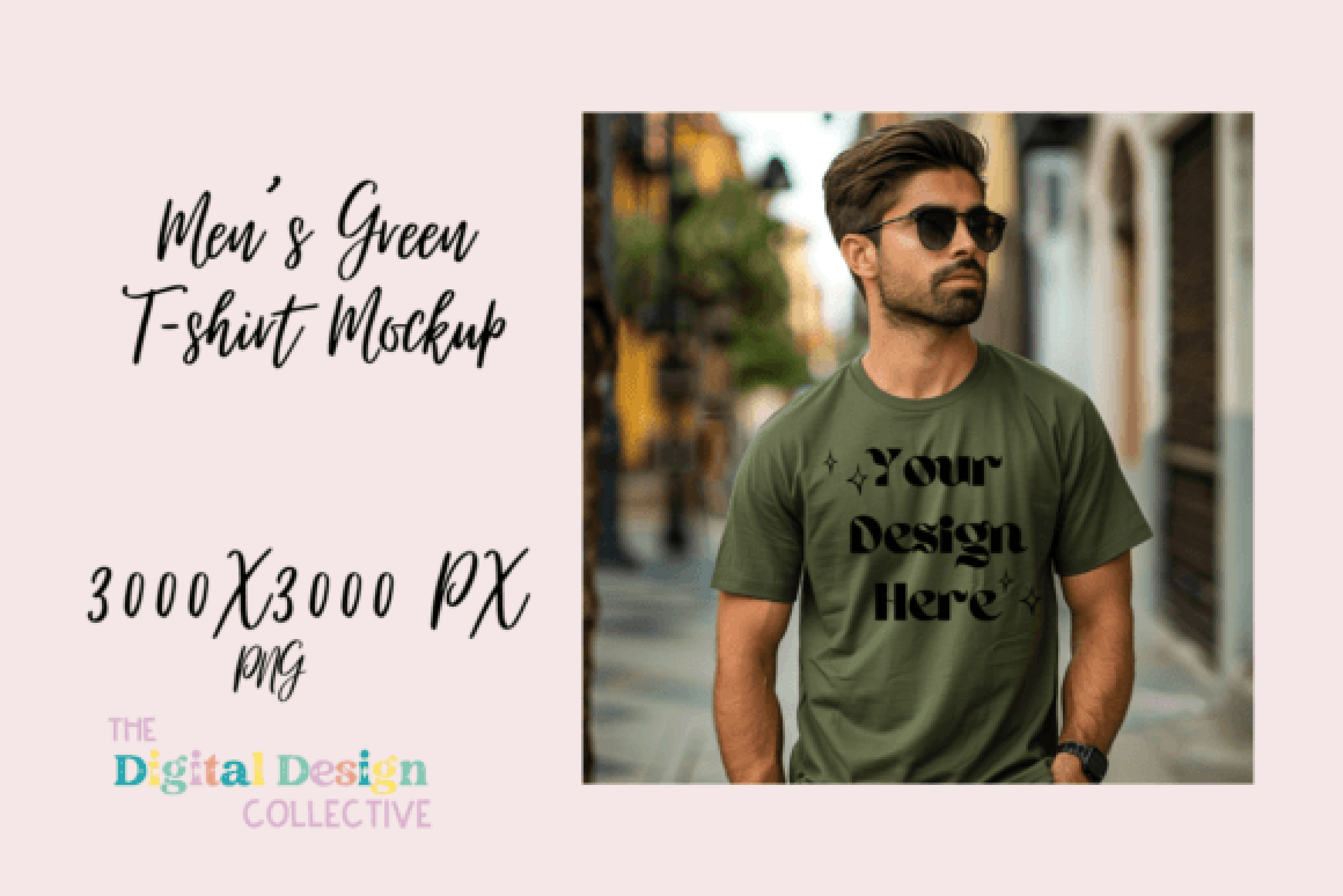 Dark Green Men's T-Shirt Mockup