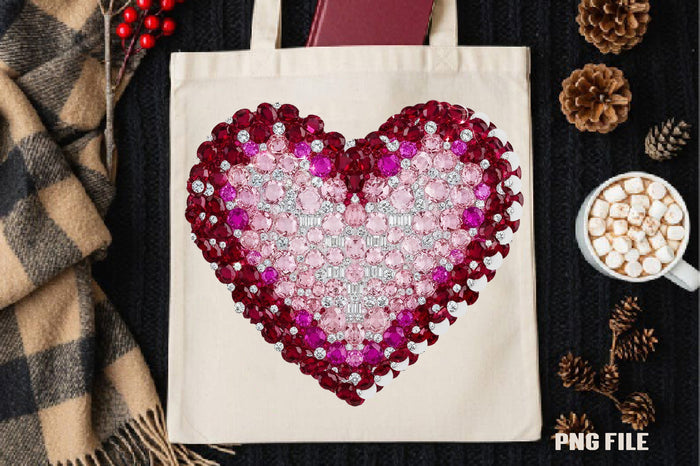 Diamond Glitter Valentine Heart Clipart Bundle