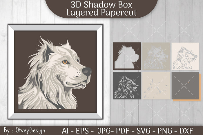 Dog Shadowbox Layered Papercut SVG Bundle