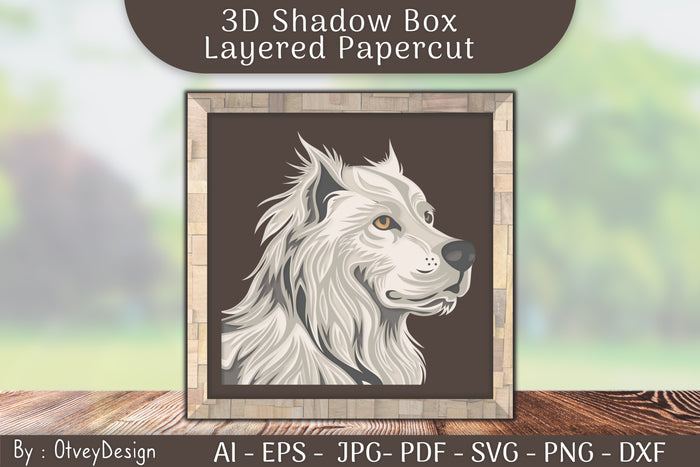 Dog Shadowbox Layered Papercut SVG Bundle