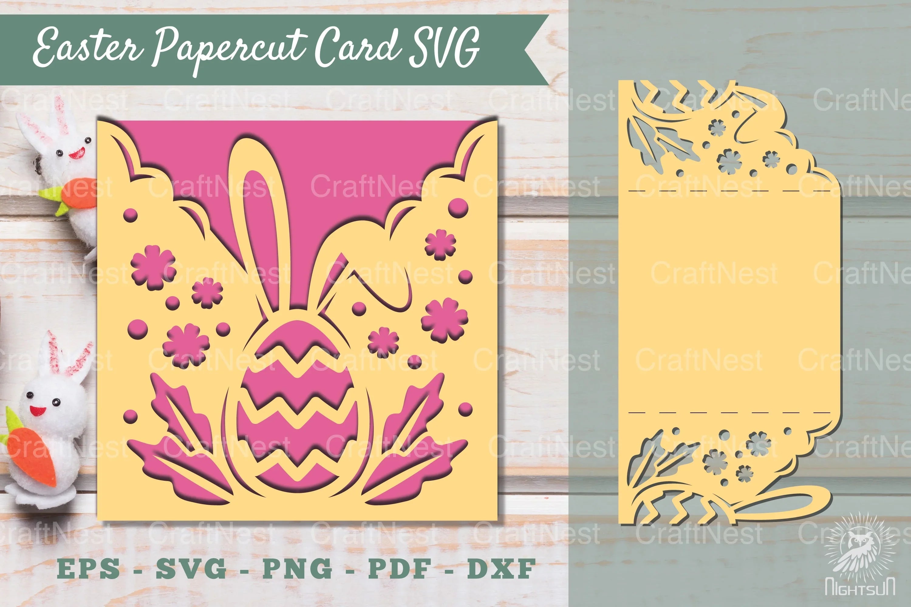 Easter Papercut Card Template SVG Bundle