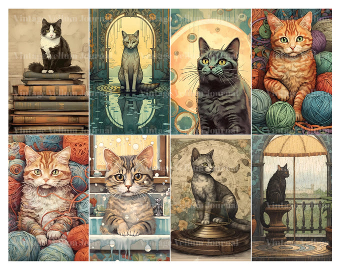 Cats Junk Journal Pages