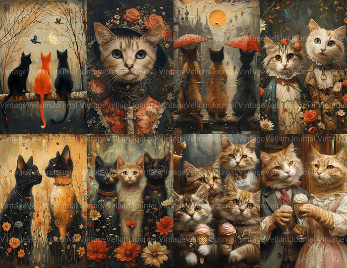 Cats Summer Junk Journal Pages