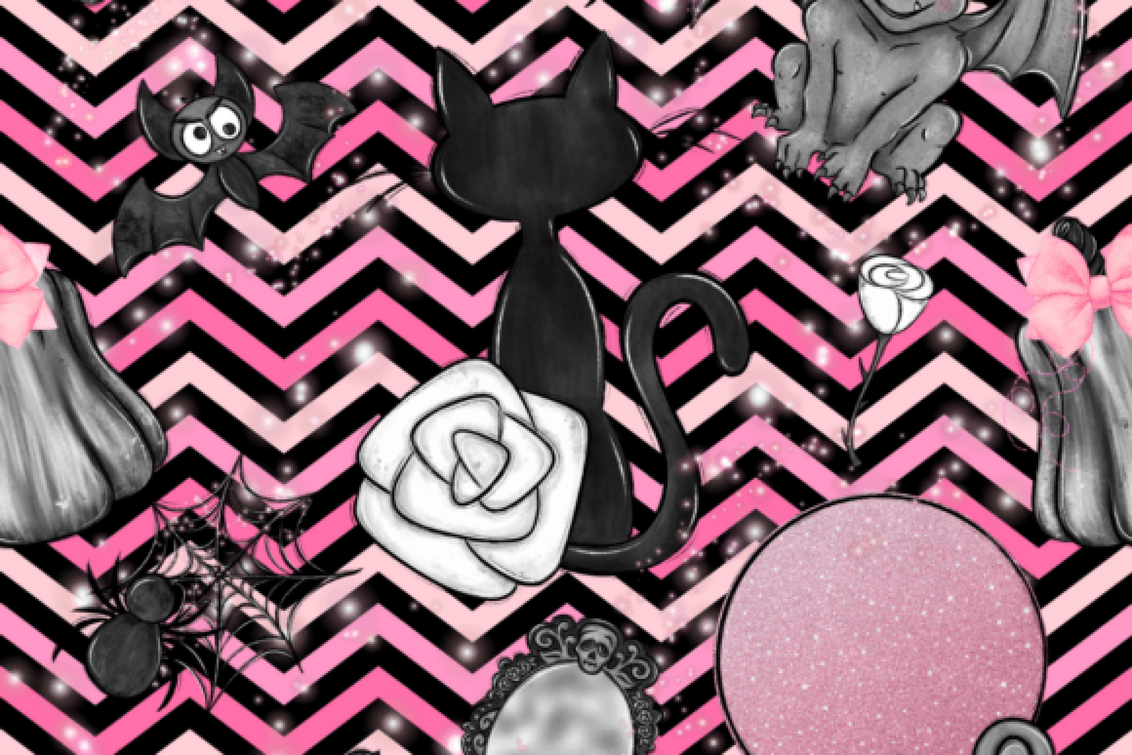 Enchanted Feline Fantasy Digital Paper