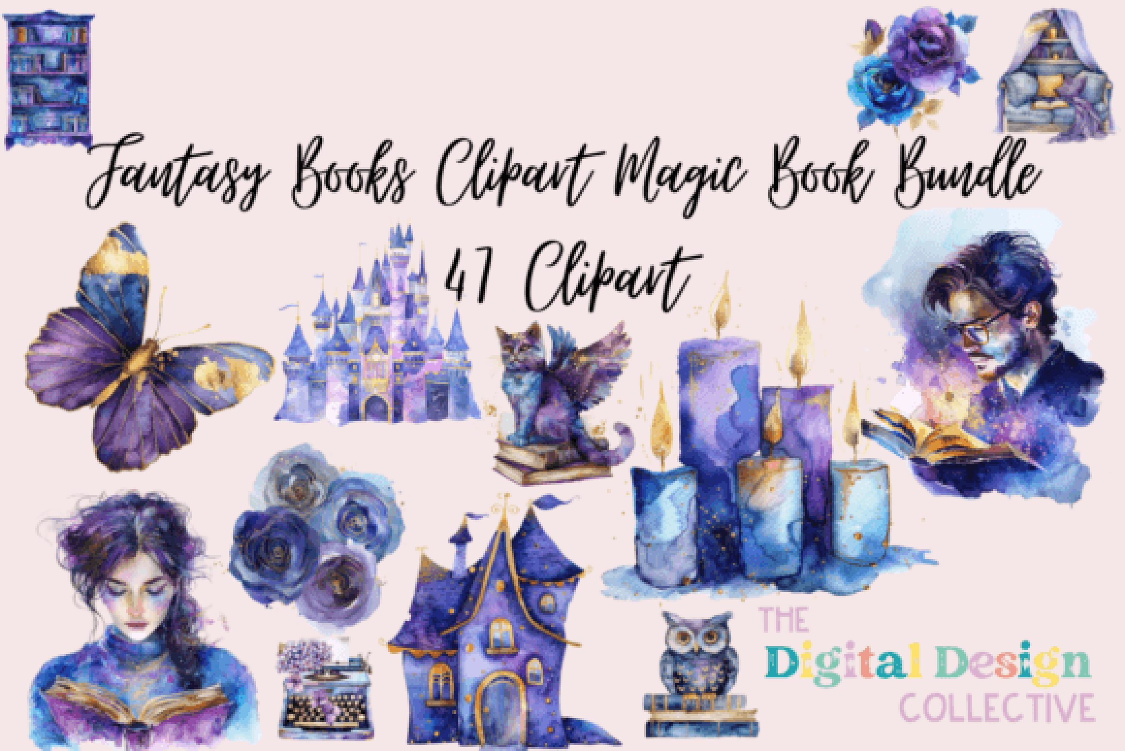 Fantasy Magic Book Clipart Bundle