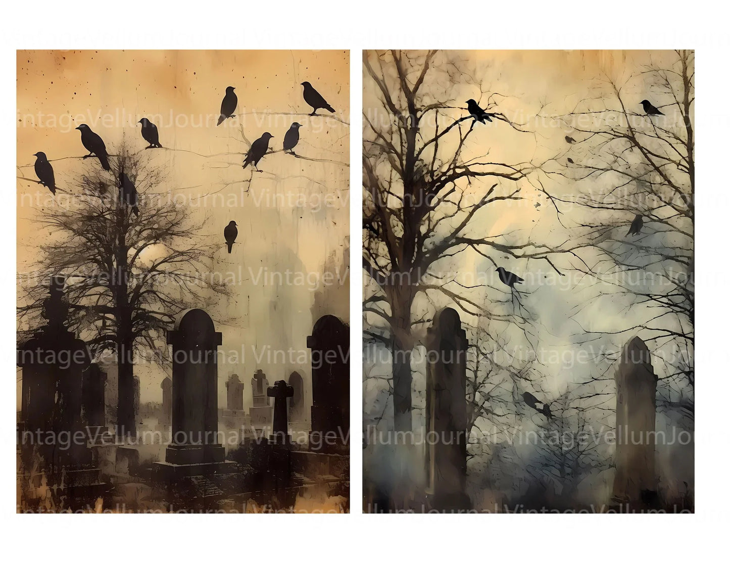 Graveyards Junk Journal Pages