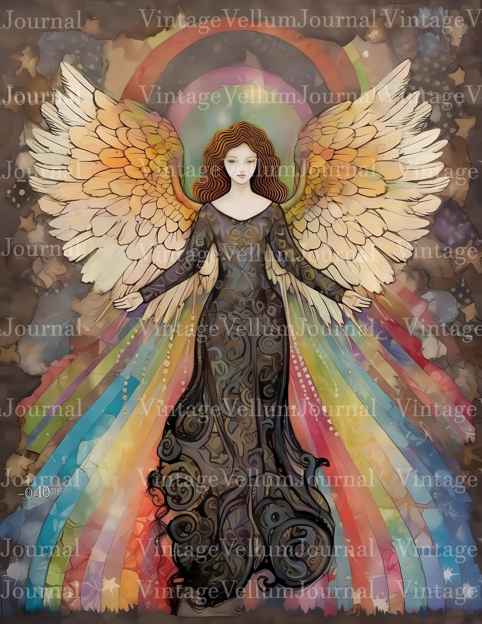 Rainbow Angels Junk Journal Pages