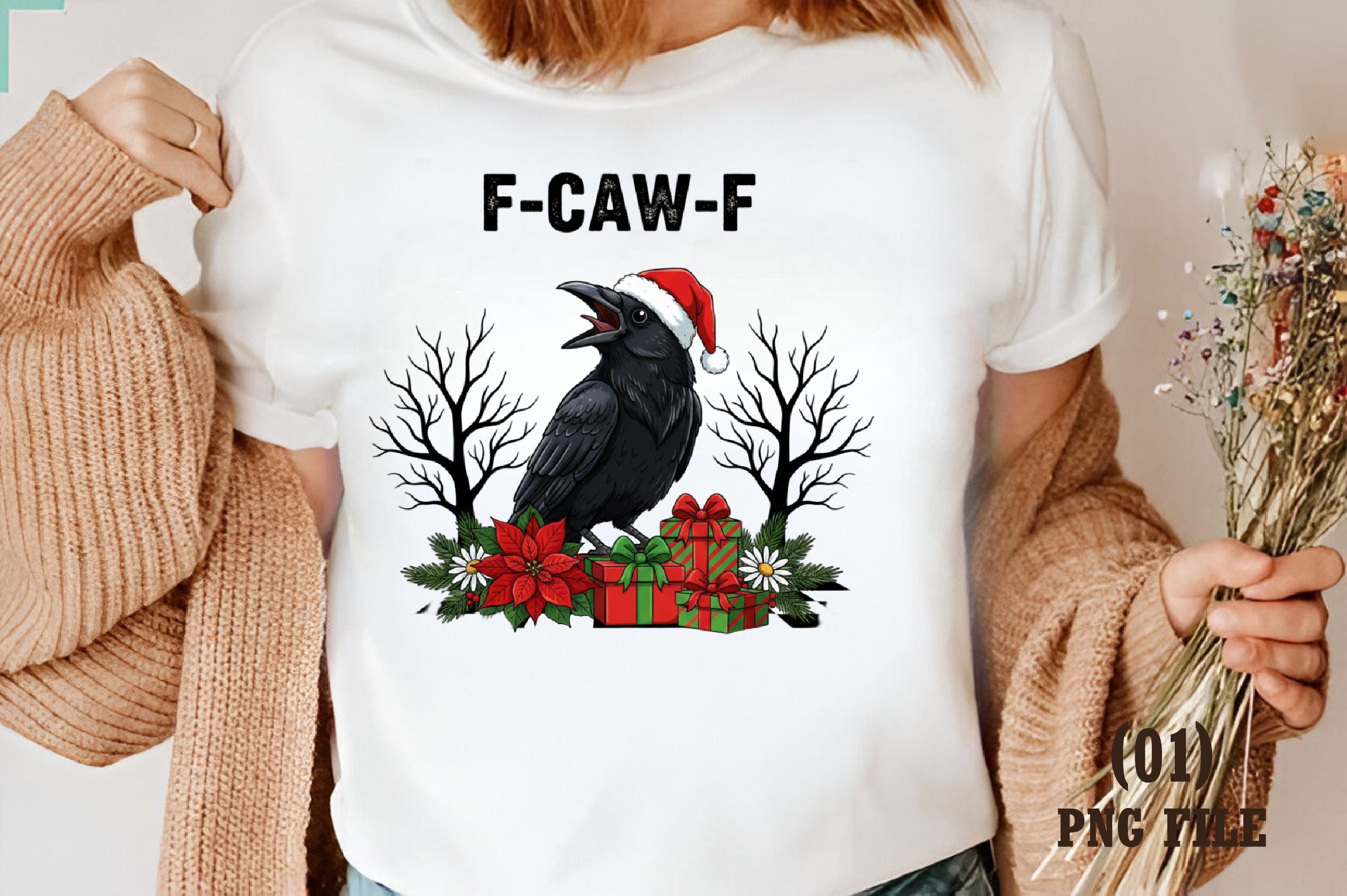 Funny Raven Christmas Clipart Bundle
