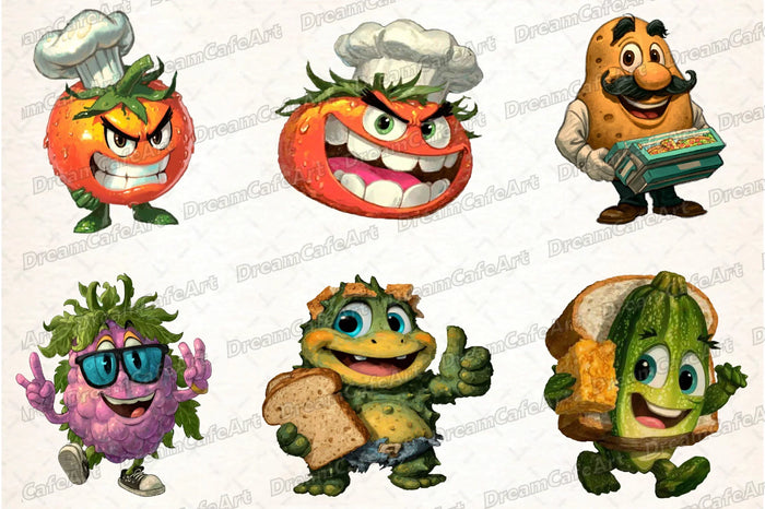 Funny Vegetable Italian Brainrot Clipart Bundle