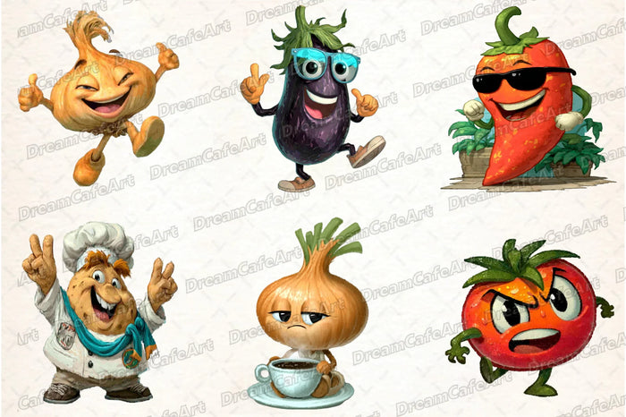 Funny Vegetable Italian Brainrot Clipart Bundle