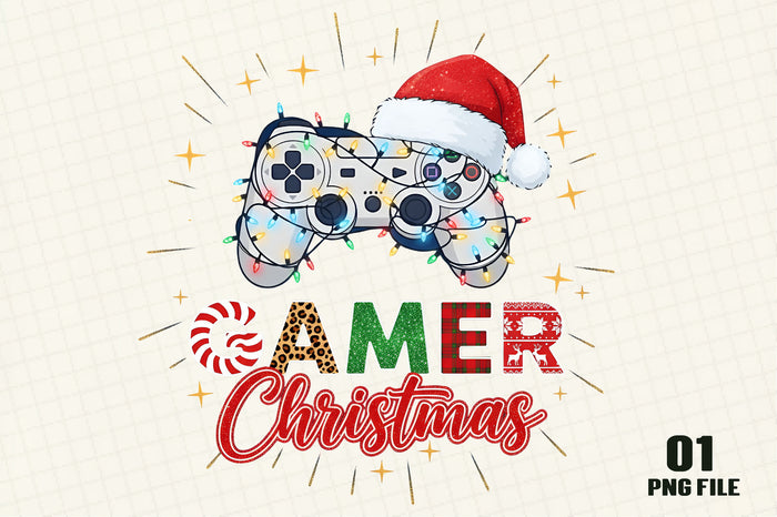 Gamer Christmas Game Controller Clipart Bundle