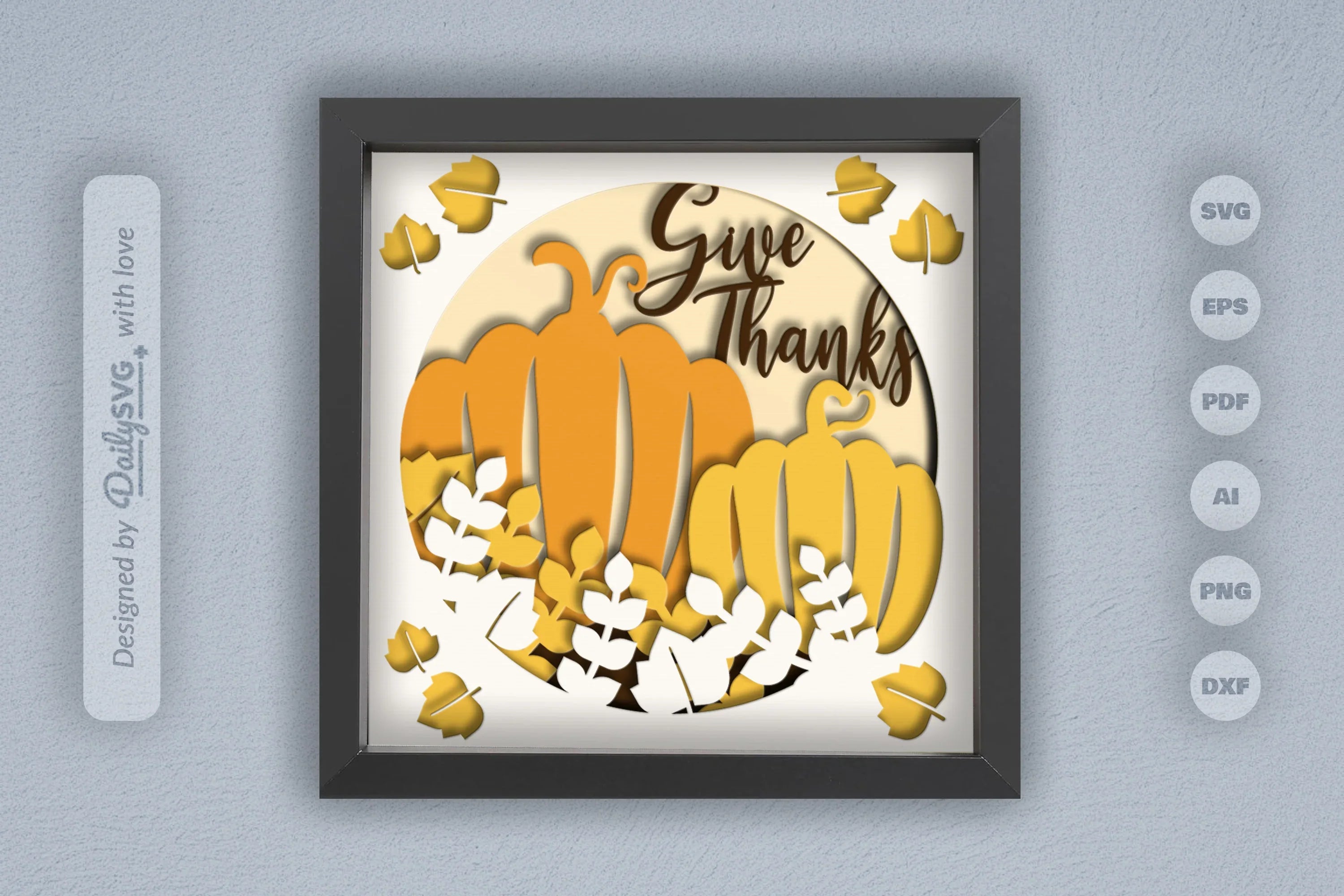 Give Thanks 3D Papercut SVG Bundle