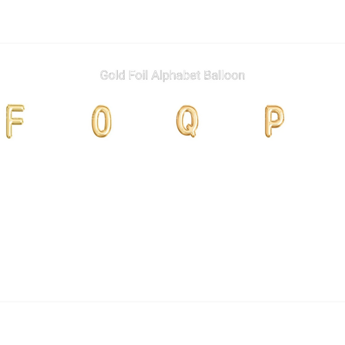 Gold Foil Alphabet Balloon Clipart