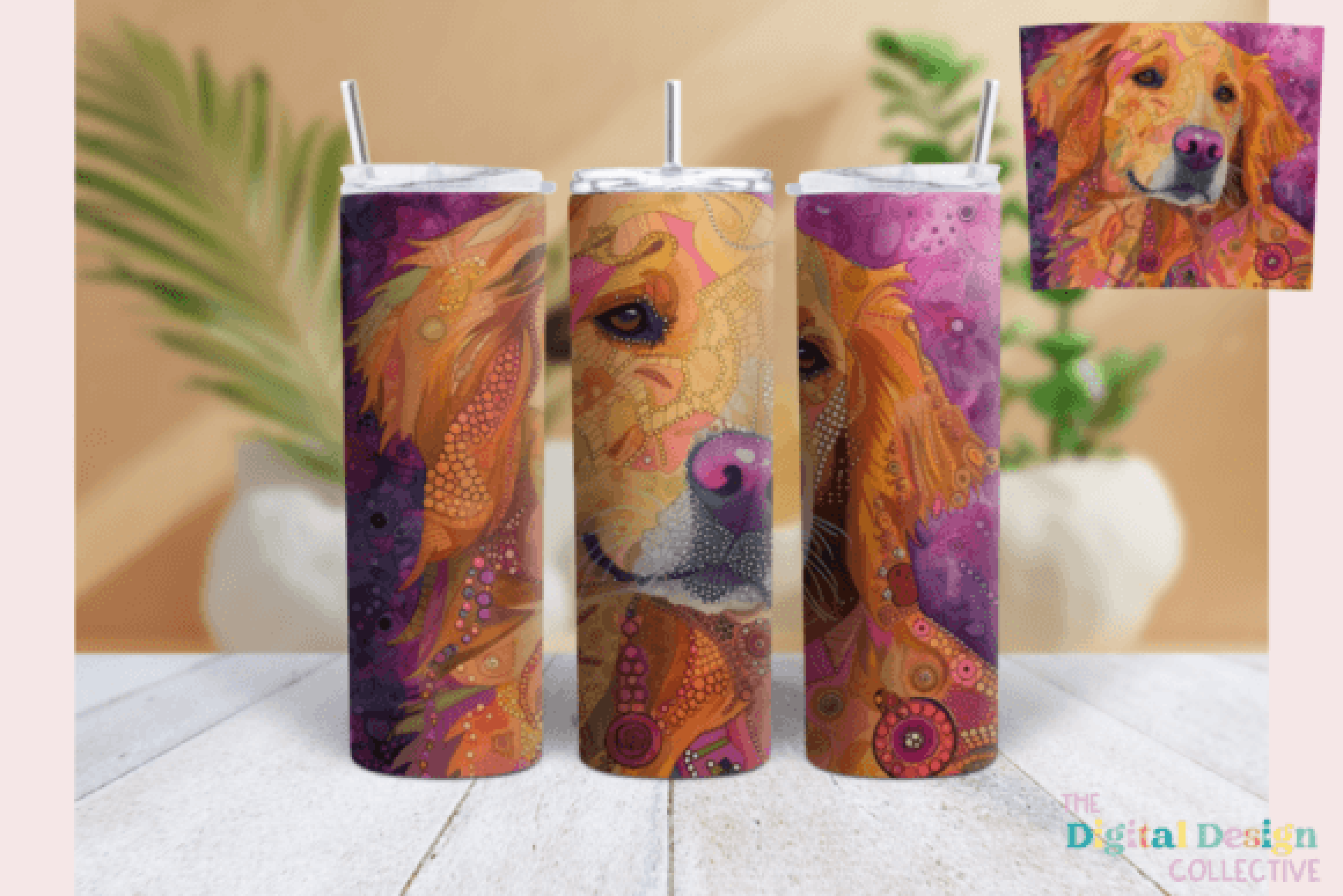 Golden Retriever Tumbler Wrap Bundle