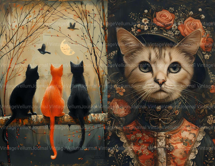 Cats Summer Junk Journal Pages