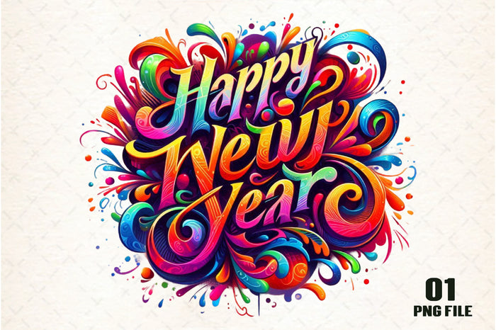 Happy New Year Clipart Bundle