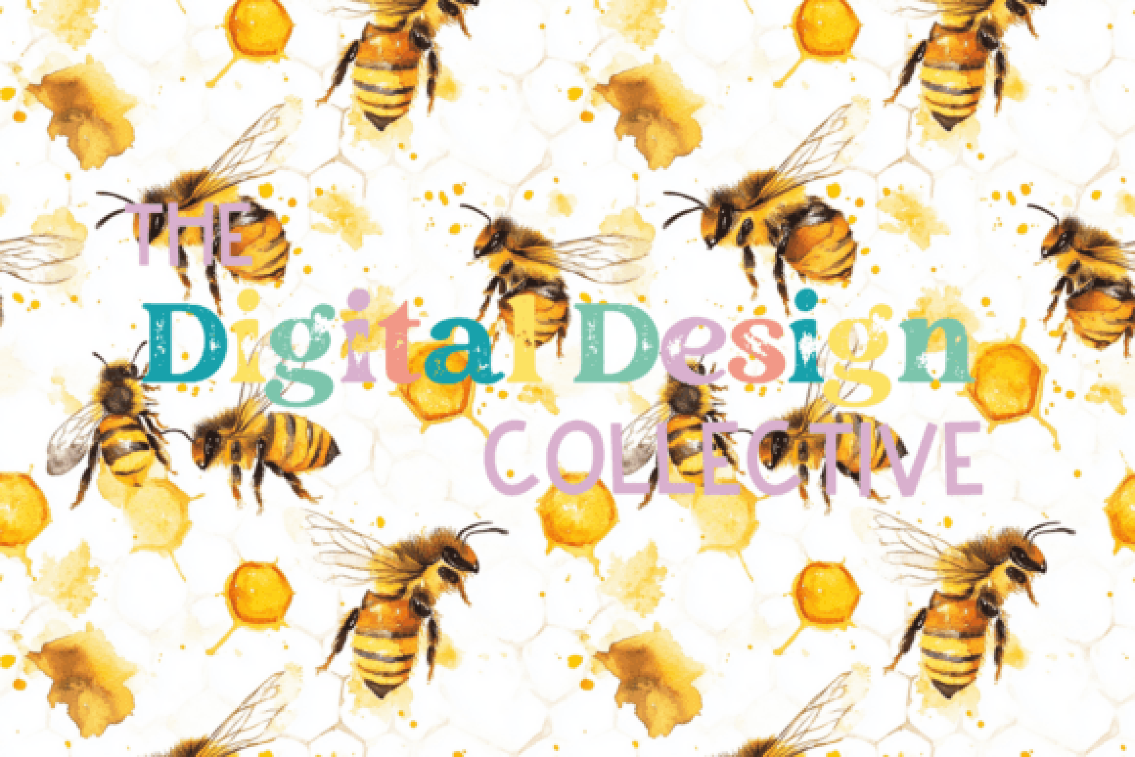 Honey Bees Seamless Digital Paper