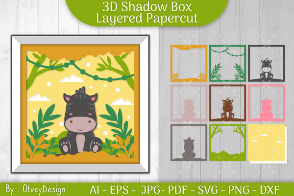Horse Animals Shadow Box Layered Papercut SVG Bundle
