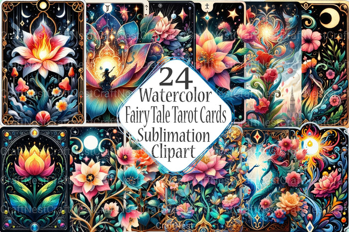 Fairy Tale Tarot Card Clipart Bundle