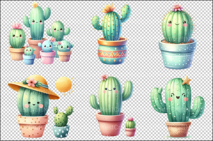 Lovely Cactus Clipart Bundle
