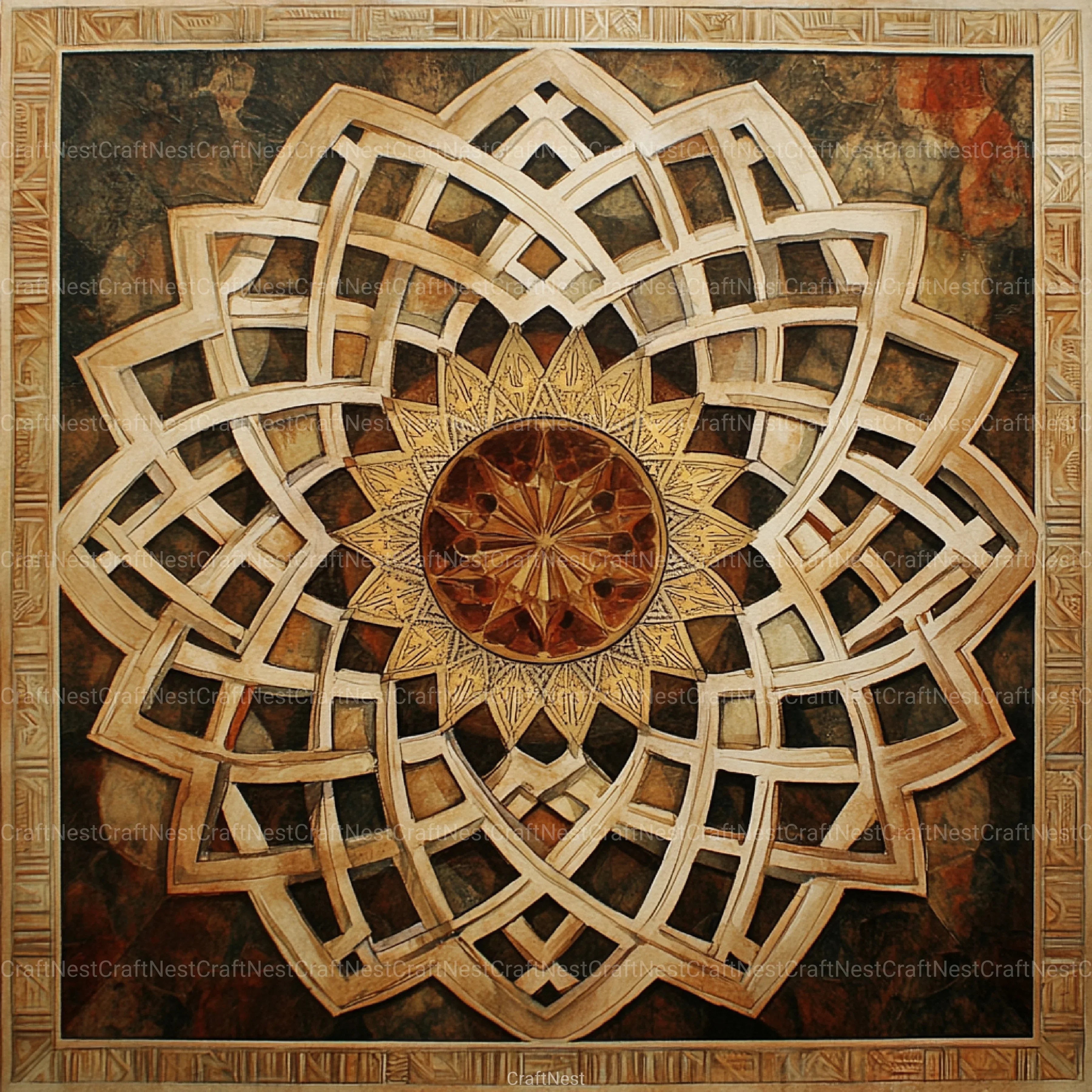 Sacred Geometry Alhambra Patterns Clipart Bundle