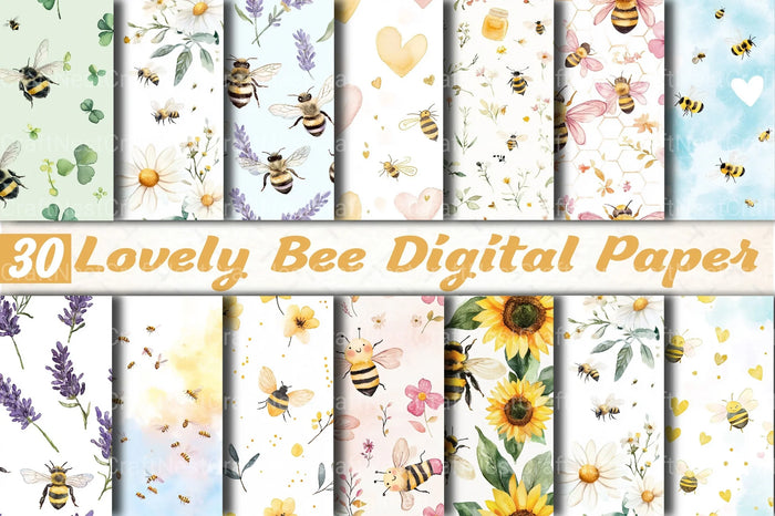 Lovely Bee Digital Paper