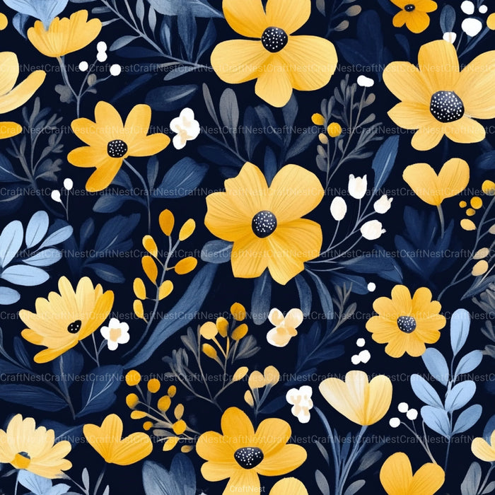Flowers Seamless Pattern Digital Paper