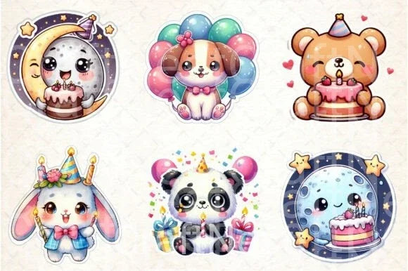 Kawaii Birthday Clipart Bundle