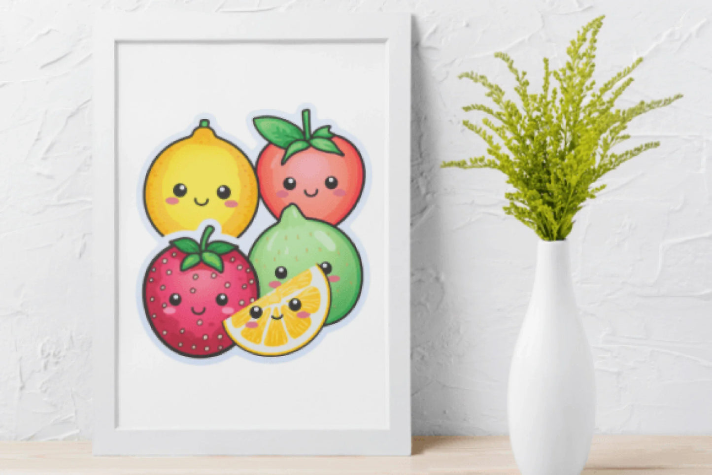 Kawaii Happy Fruit Clipart Bundle