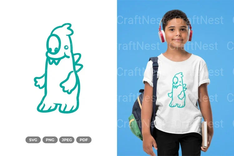 Kawaii Monster Doodle Clipart Bundle